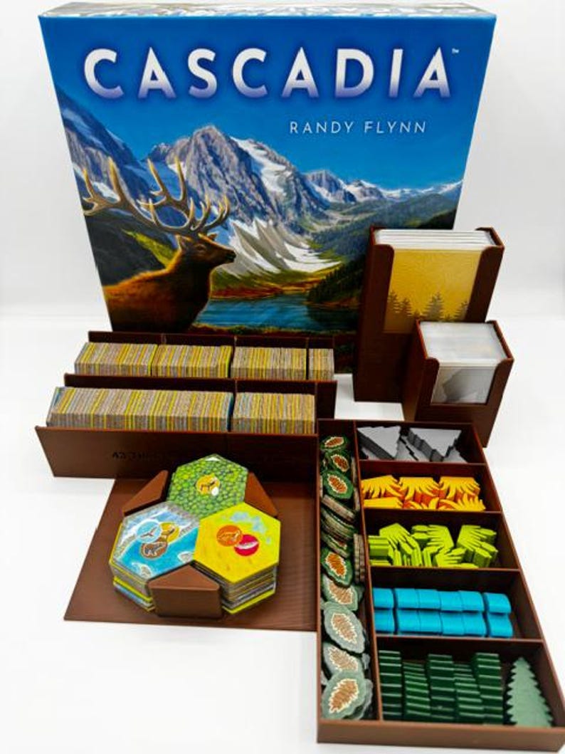 Cascadia Board Game Insert: Fits Sleeved Cards, Fits Landmarks ...