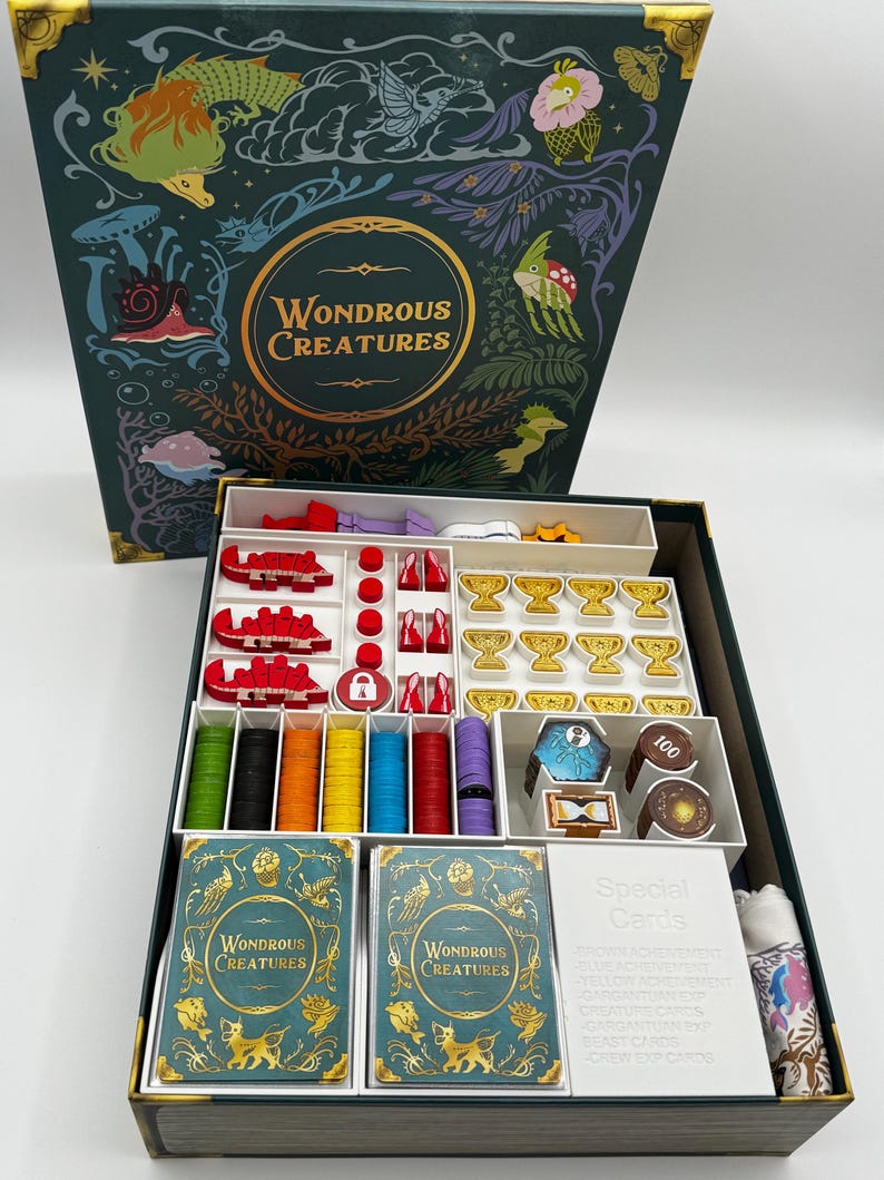 Wondrous Creatures Board Game Insert: Sleeved Cards, All Expansions ...