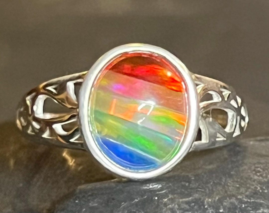 Handmade in Australia Oval Intarsia Rainbow LGBT Gay Pride Opal ...