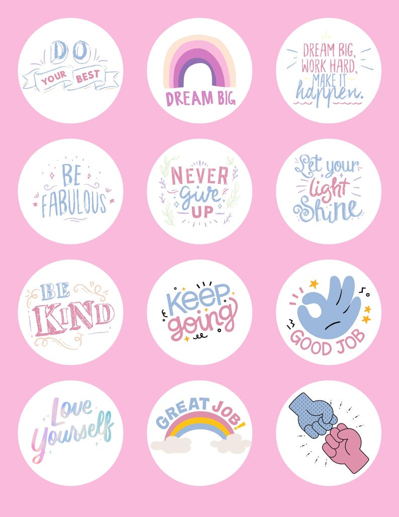 36 Printable Stickers for Students – Motivational & Encouraging Rewards ...