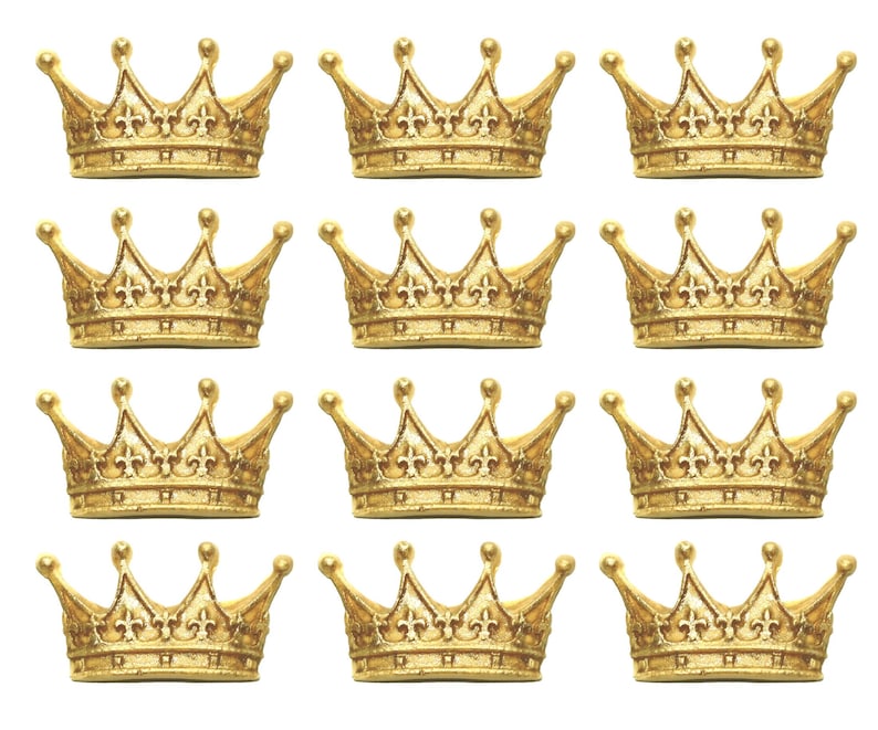 12 Crown Cupcake Toppers. Royal Prince or Princess Birthday Decorations ...