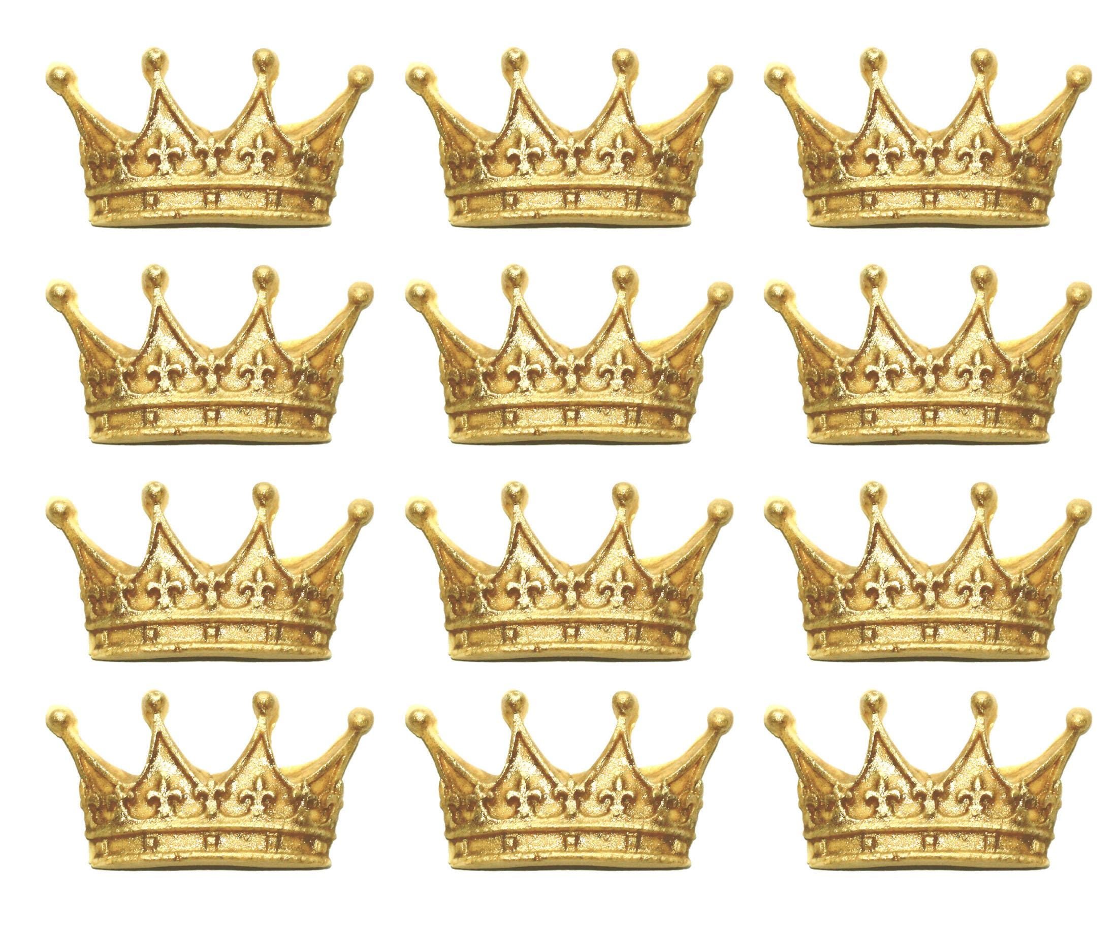 12 Crown Cupcake Toppers. Royal Prince or Princess Birthday Decorations ...