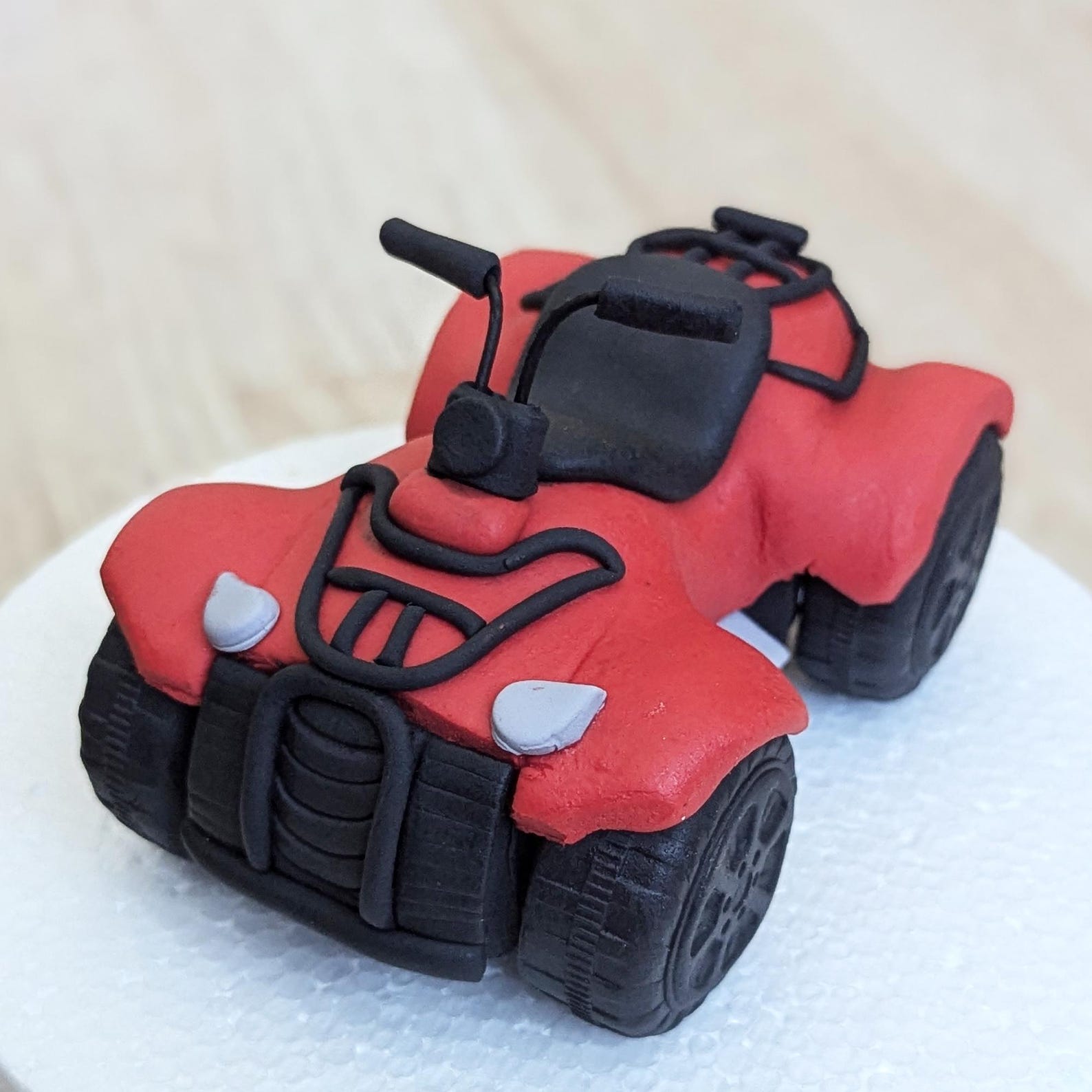 ATV Cake Topper. Fondant Red Quad Bike Design for Adventure-themed ...