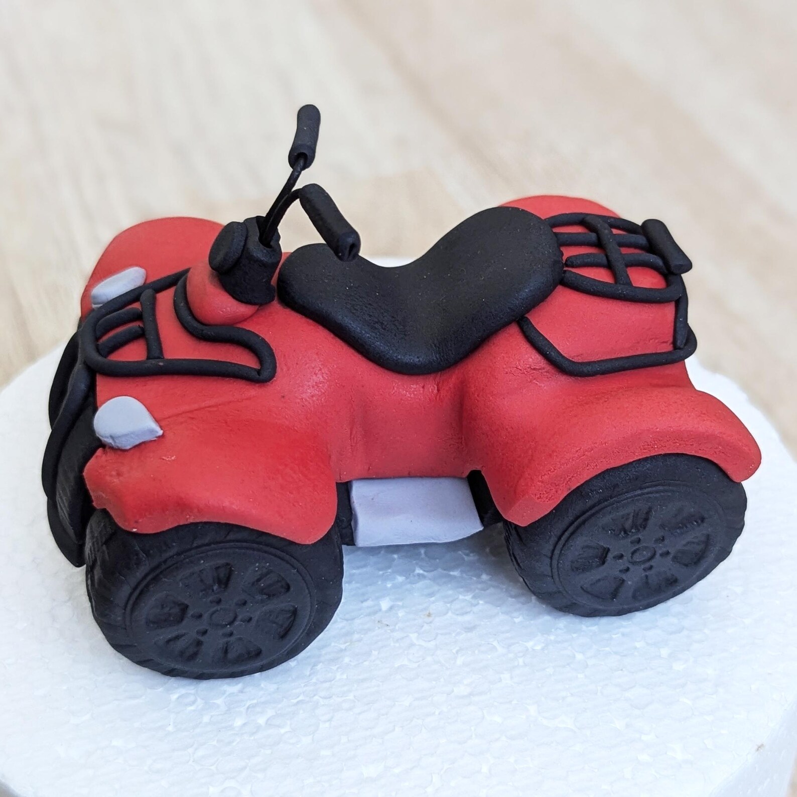 ATV Cake Topper. Fondant Red Quad Bike Design for Adventure-themed ...