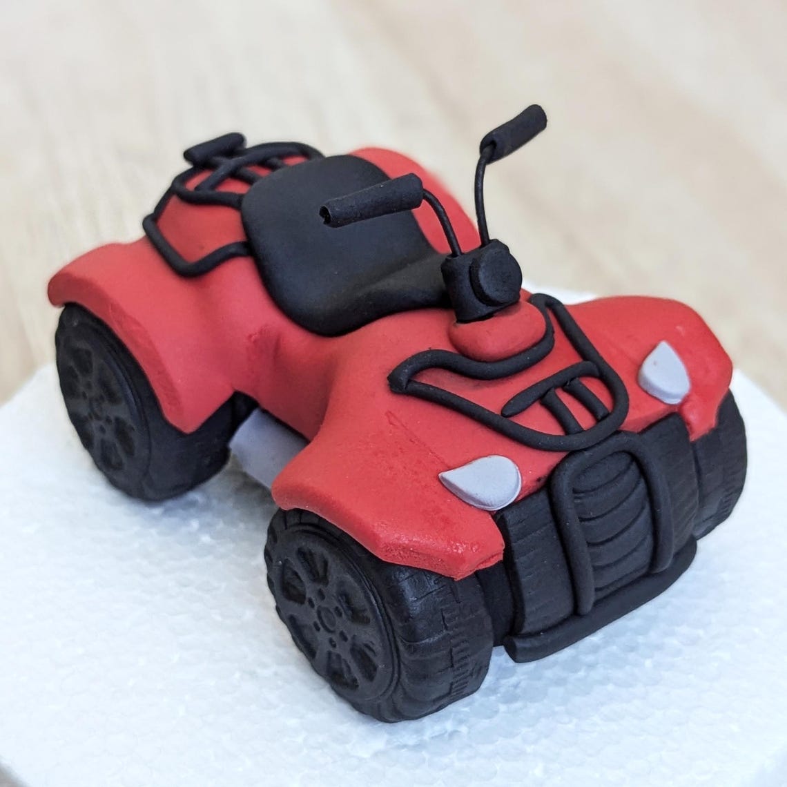 ATV Cake Topper. Fondant Red Quad Bike Design for Adventure-themed ...