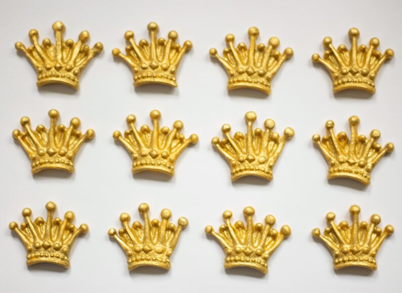 Crown Cupcake Toppers. Royal Prince or Princess Birthday Decorations ...