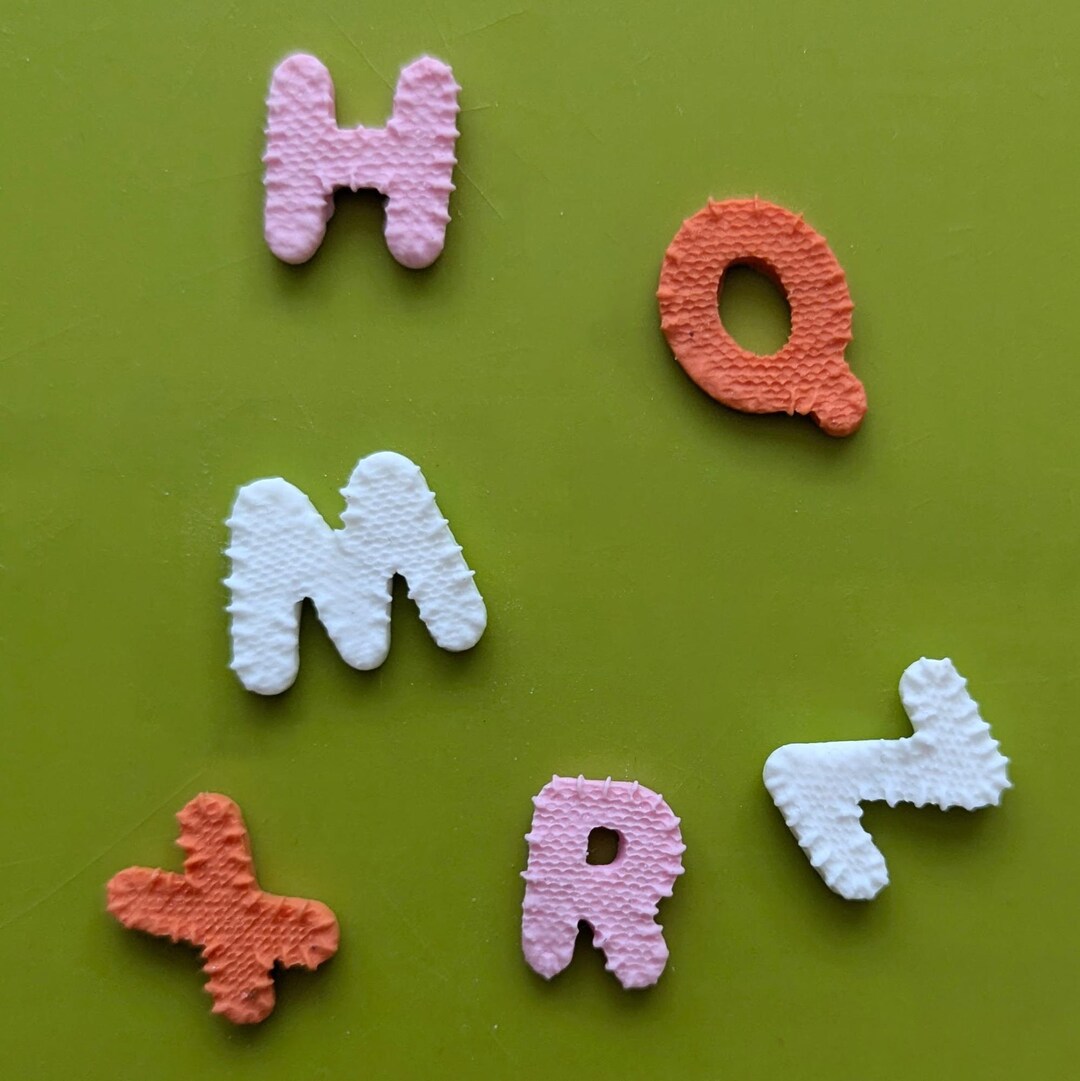 Fondant Alphabet Cake Toppers. Bold Textured Letters for Birthday Cakes ...