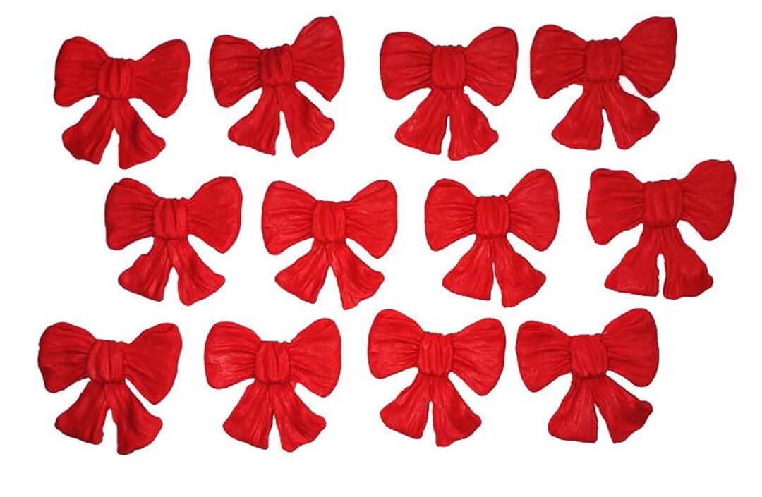 Bow Cake Toppers: Edible Gum Paste Cupcake Decorations, Set of 12 - Etsy