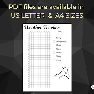 Yearly Weather Tracker Printable, Year in Pixels, Weather Log - Etsy