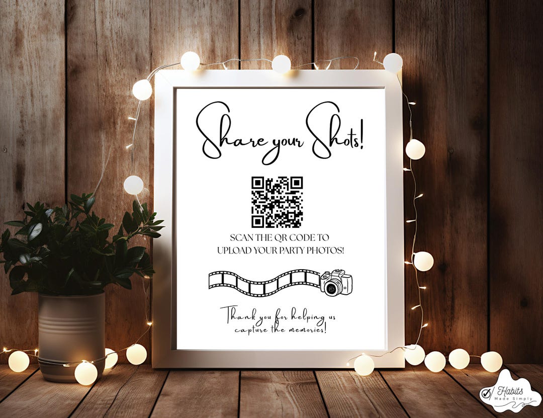 Share Your Shots, QR Code Scan to Share Photos for Bridal Showers ...