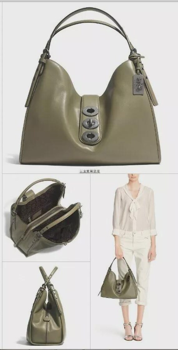 COACH Madison Carlyle - Triple Turn Lock - Olive Leat… - Gem