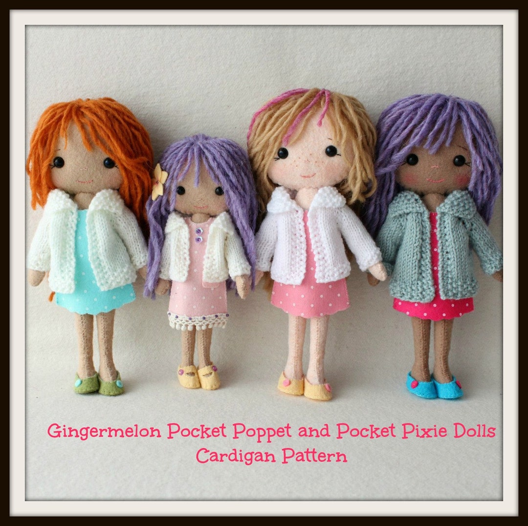 Instant Download PDF Cardigan Pattern for Gingermelon Pocket Poppet and Pocket Pixie Dolls - Etsy