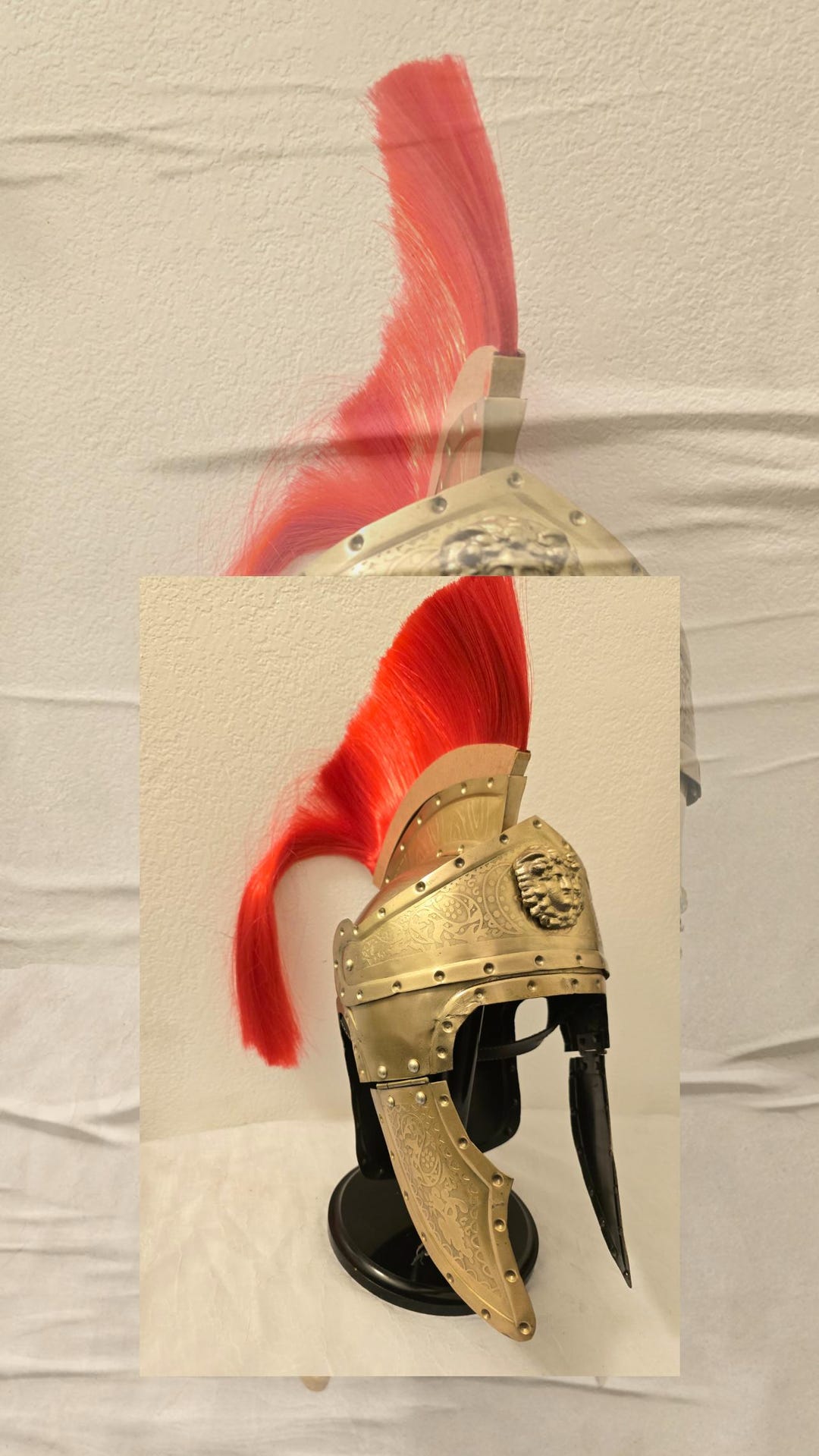 Roman Praetorian Guard Helmet Replica | Brass Armor With Red Crest ...