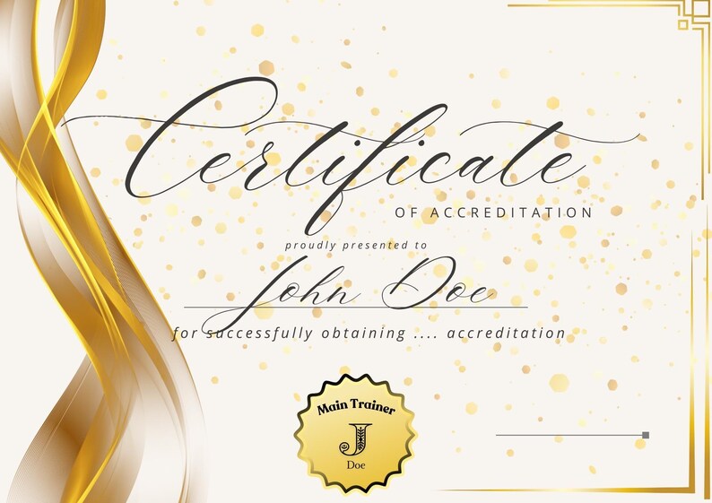 Certificate of Accreditation Template - Etsy