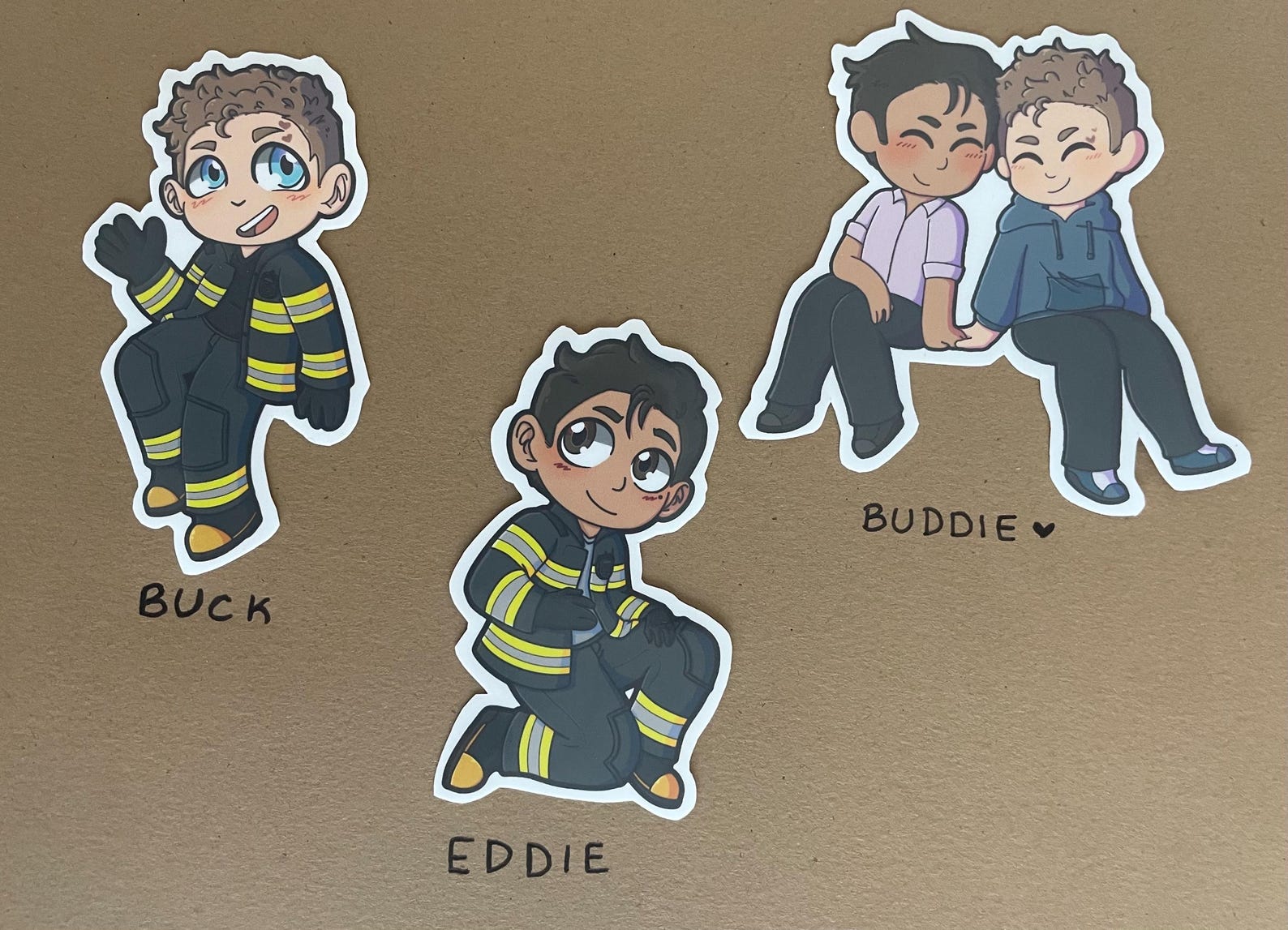 911 Buck and Eddie Stickers - Etsy