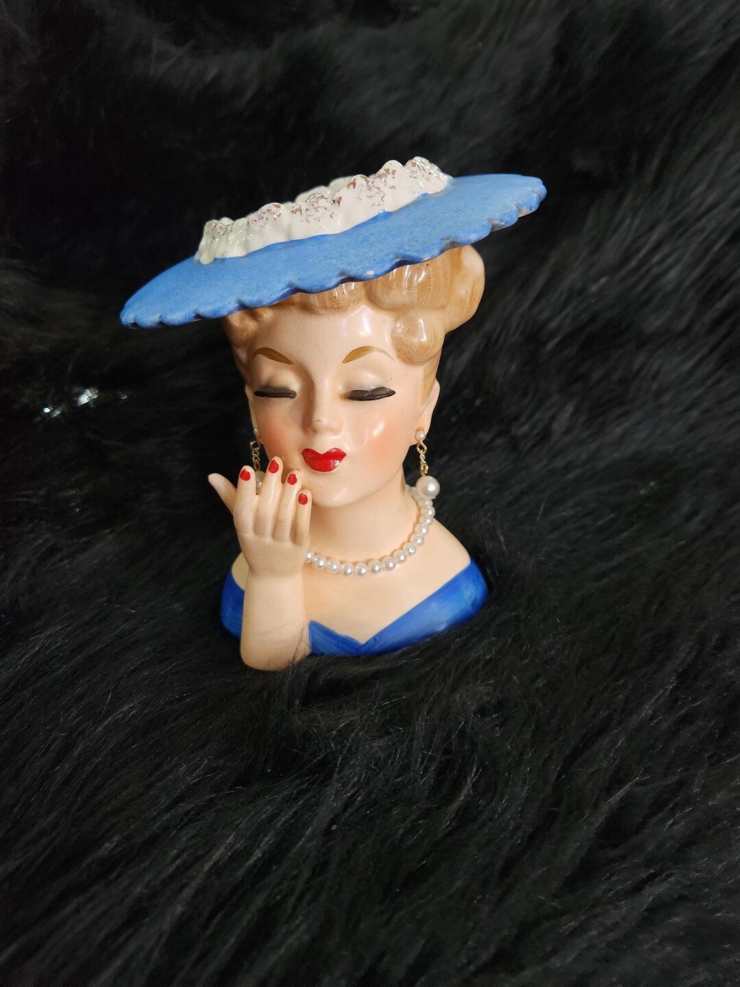 Vintage Napcoware Lady Head Vace C3307 - Etsy