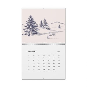 Artistic 2025 Wall Calendar - Cozy Cottage Scenes, Nature Inspired ...