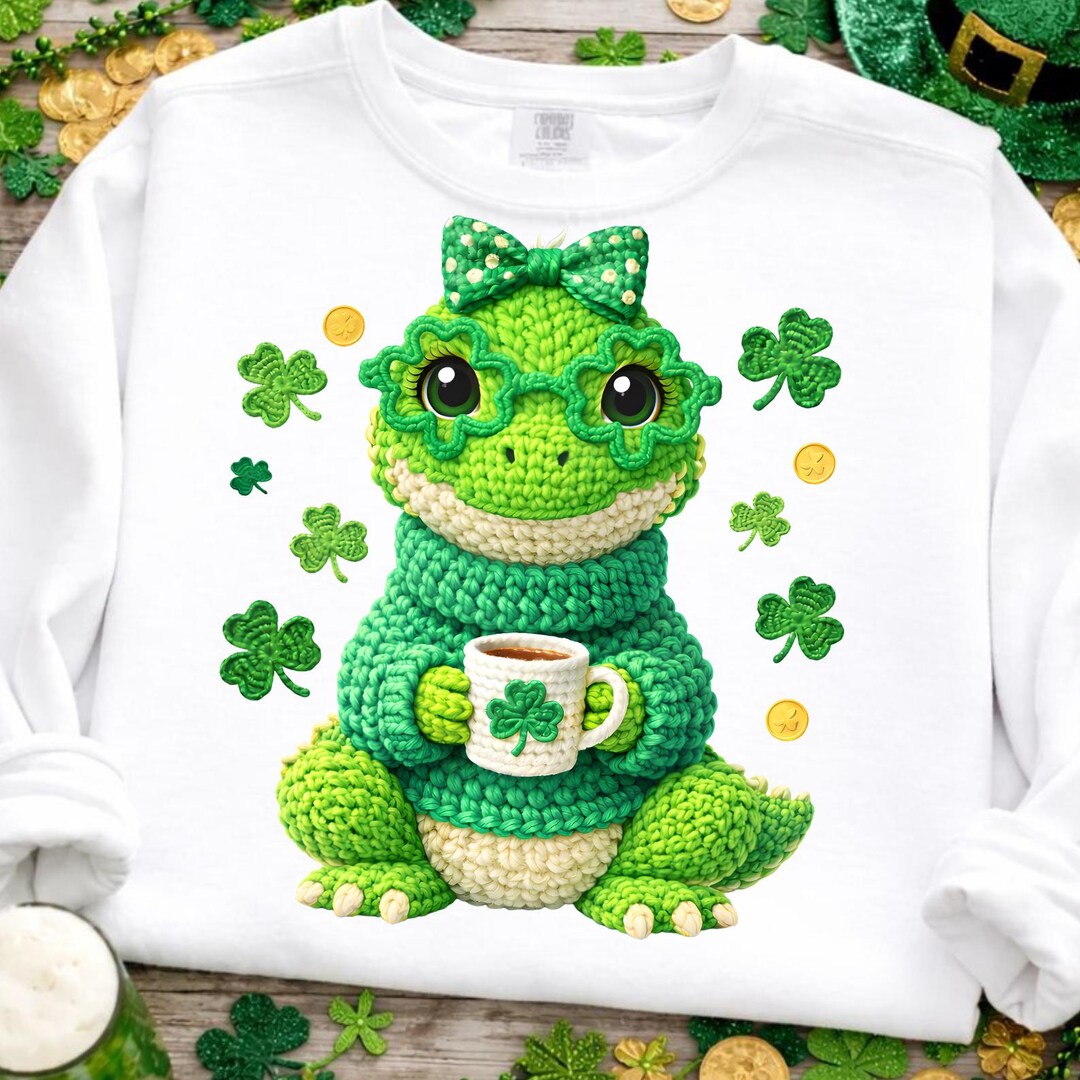 St Patrick’s Day Dinosaur PNG, Cute Irish Dinosaur Shamrock PNG, Lucky ...