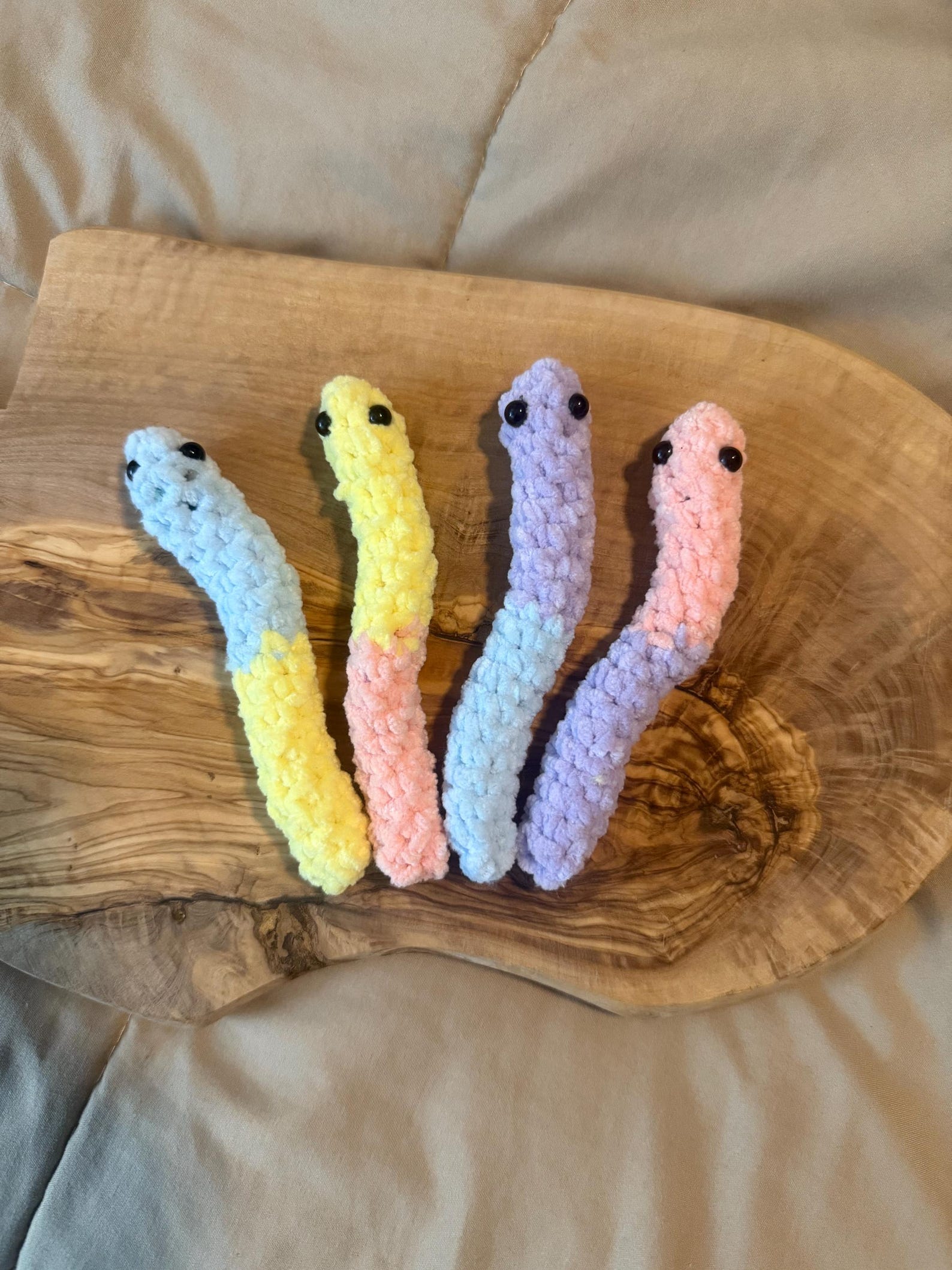 Crochet Sour Gummy Worms – Handmade Plush Candy Toys| Crochet Gummy Worms| Gummy Worms| Crochet ...