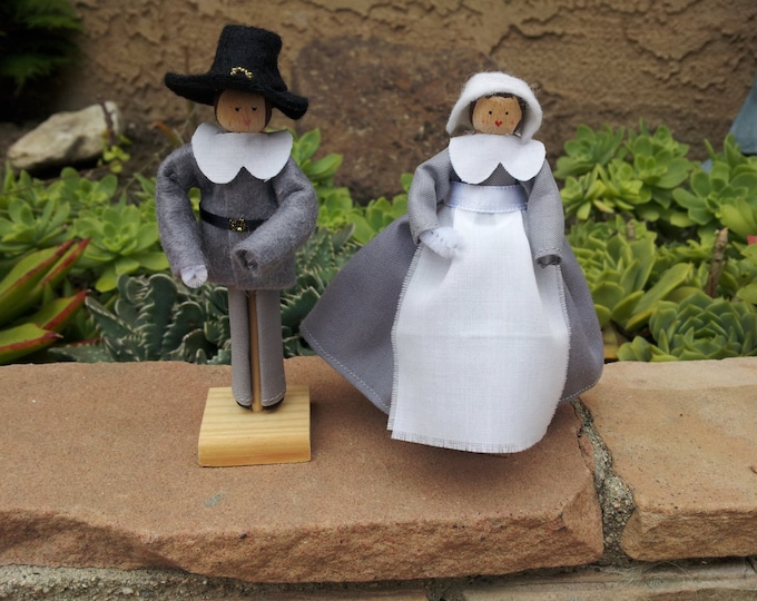 Thanksgiving Pilgrim Clothespin Doll Set, Boy and Girl Pilgrim Pair - Etsy