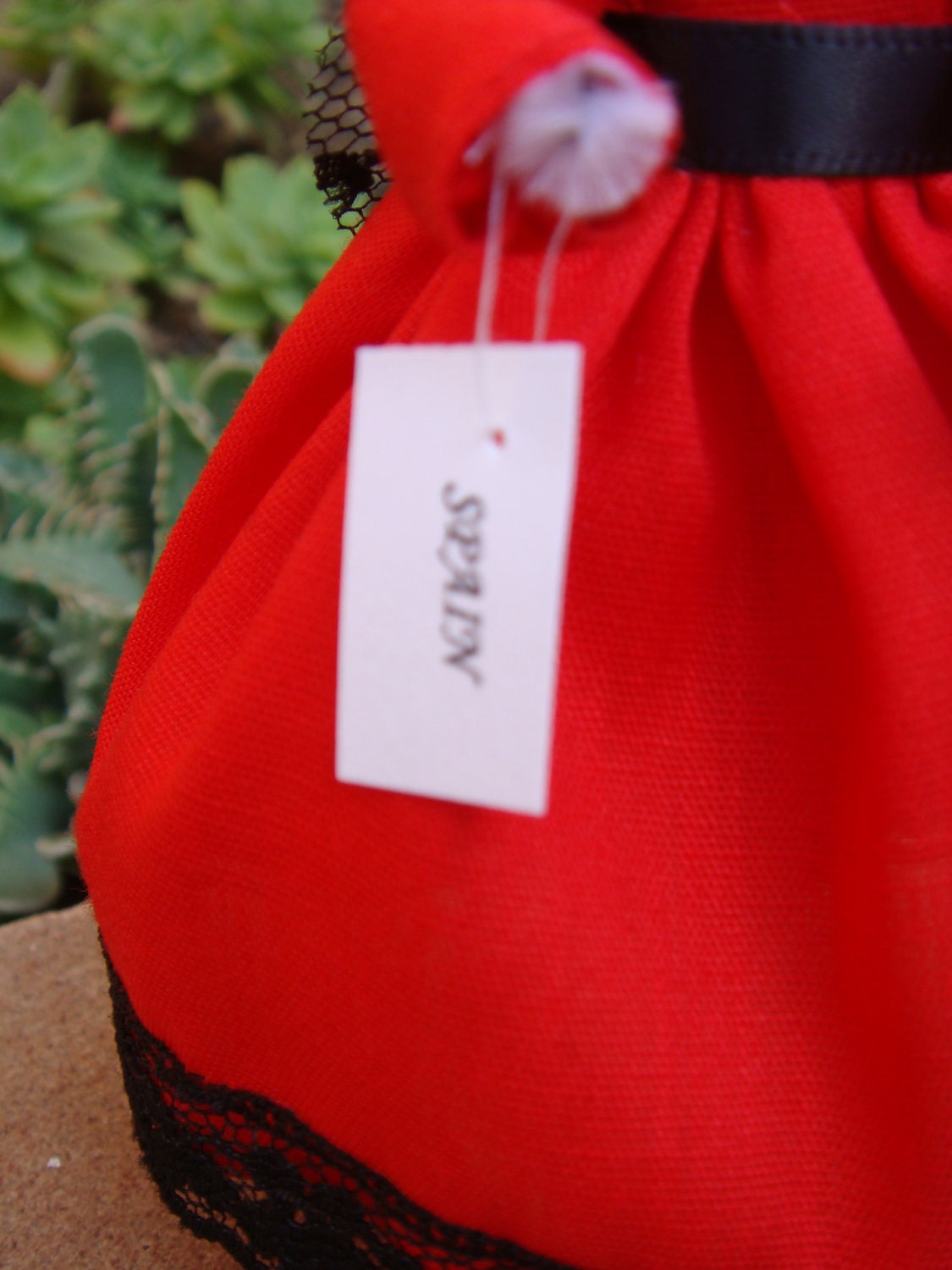 Spain Clothespin Doll, Spanish Doll Red Dress, Flamenco Dancer Style ...