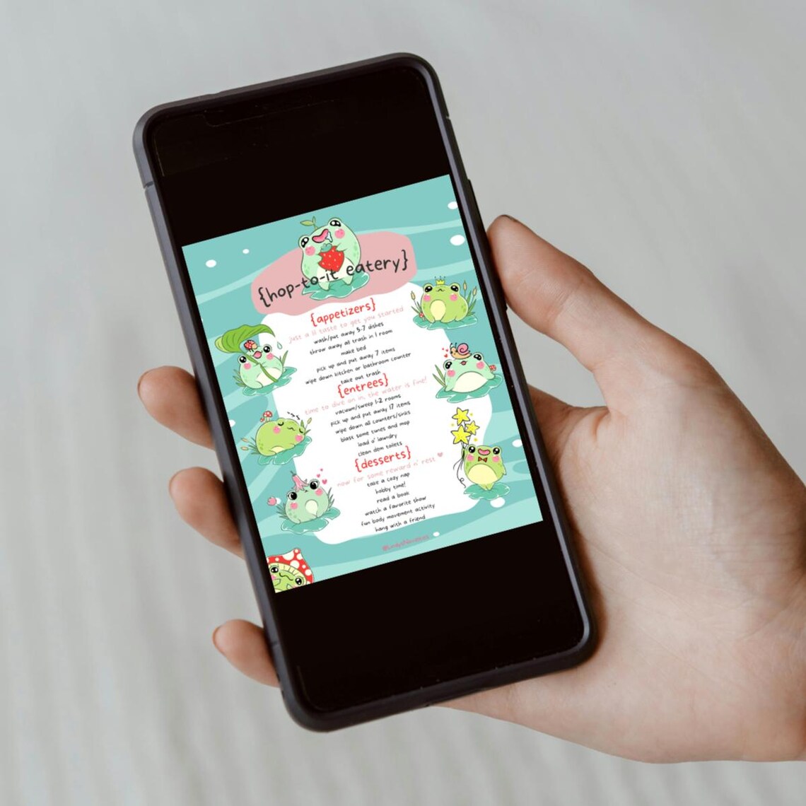 Frog-themed Self Care Chore Chart – Printable PDF for ADHD, Depression ...