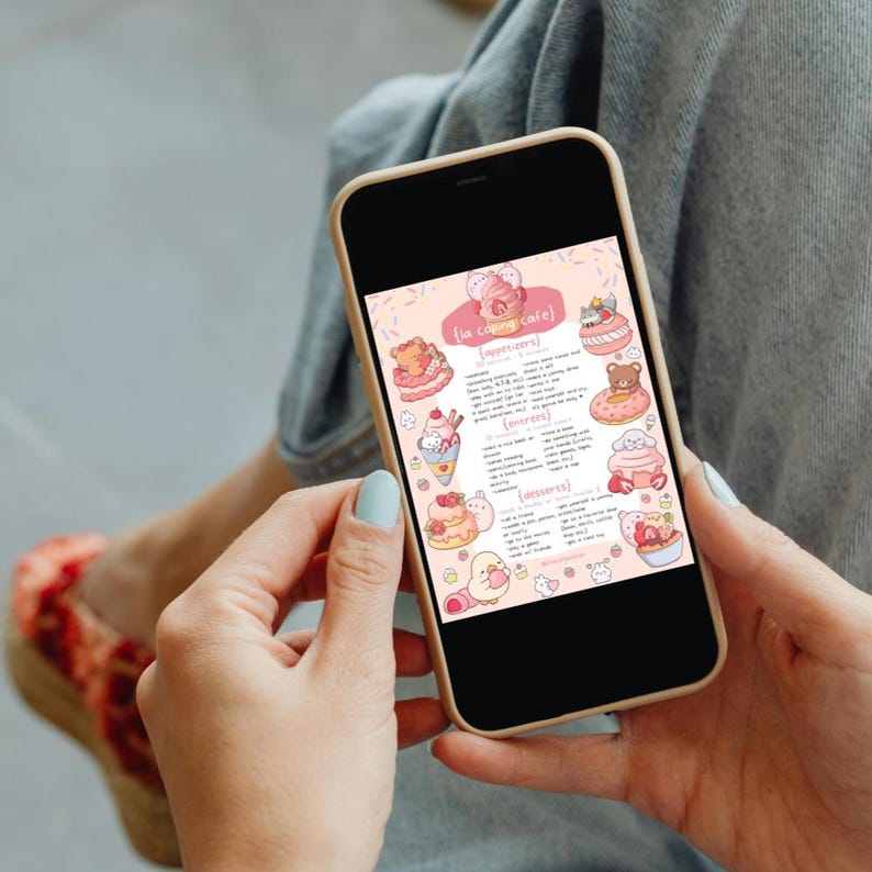 Coping Skills Menu Printable – Kawaii Café-inspired Self-care PDF ...