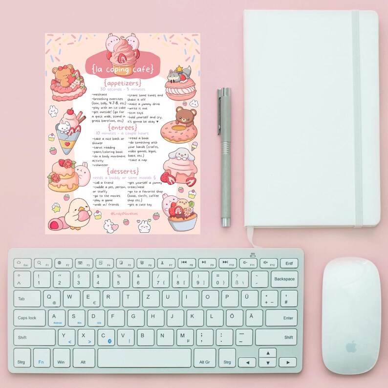Coping Skills Menu Printable – Kawaii Café-inspired Self-care PDF ...