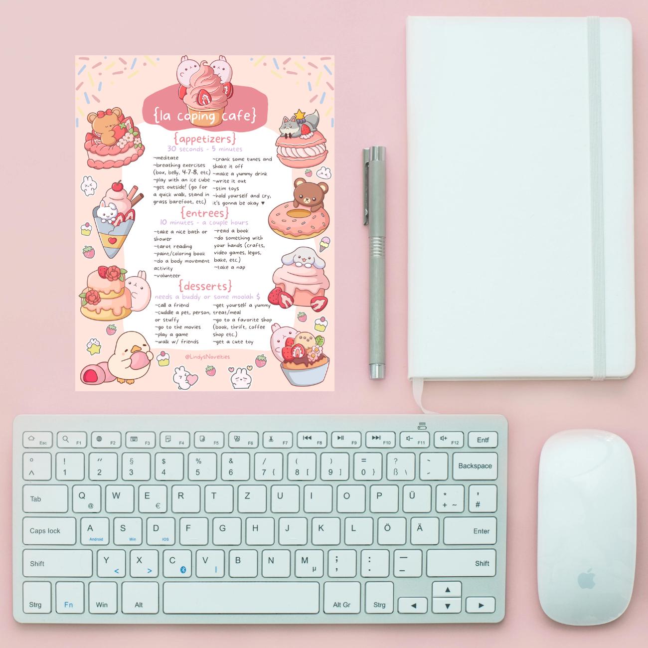Coping Skills Menu Printable – Kawaii Café-inspired Self-care PDF ...