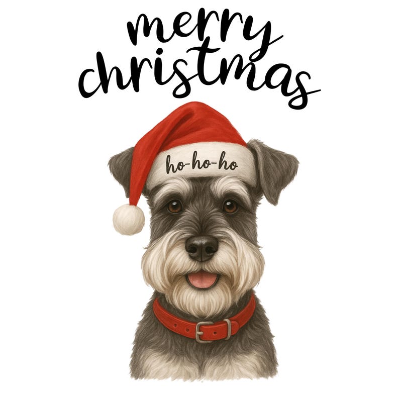 Christmas Schnauzer Clipart: Santa Hat Puppy PNG (digital Download) - Etsy