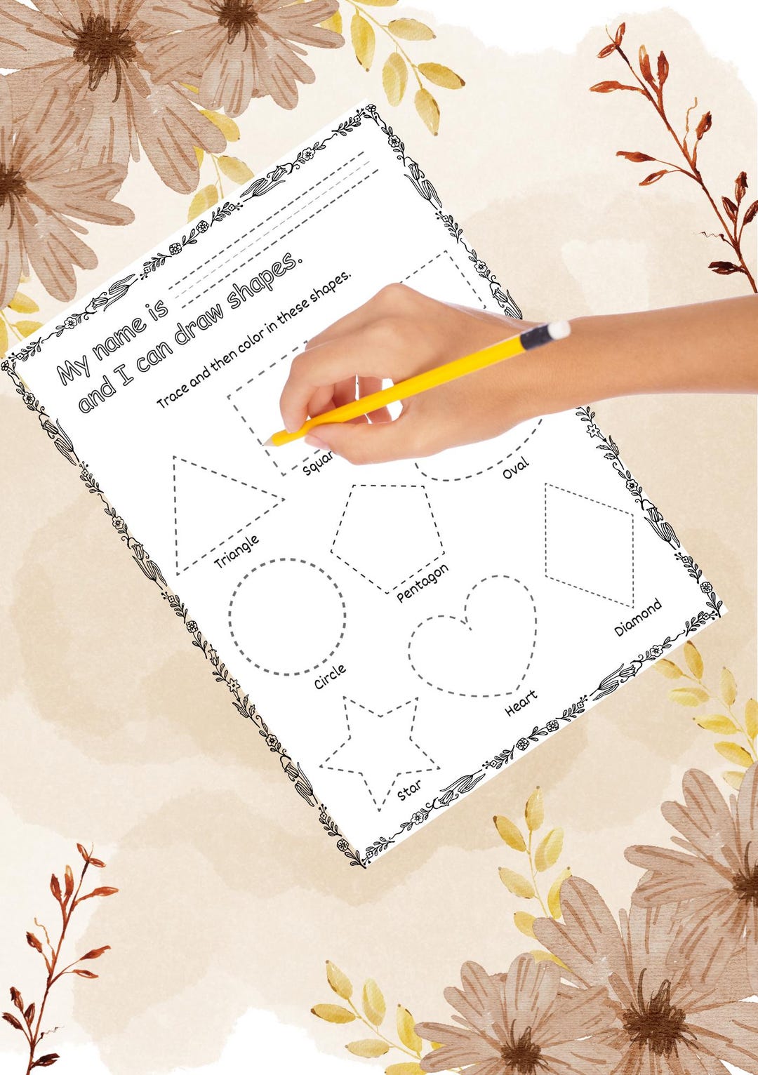 Tracing Shapes Coloring Learn Drawing Basic Shapes Coloring Shapes ...