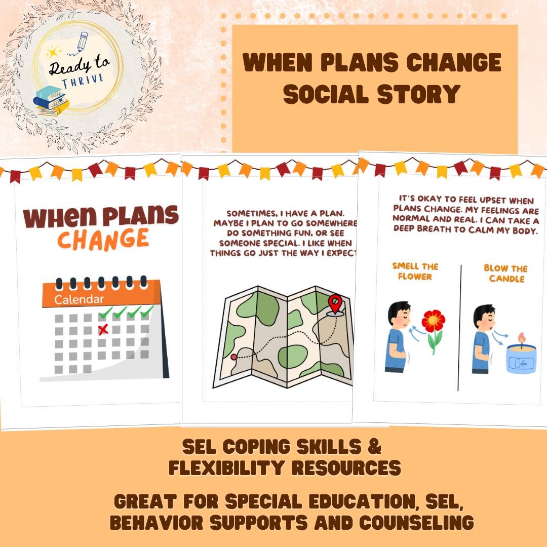 When Plans Change Social Story for Kids | Handling Routine Changes ...
