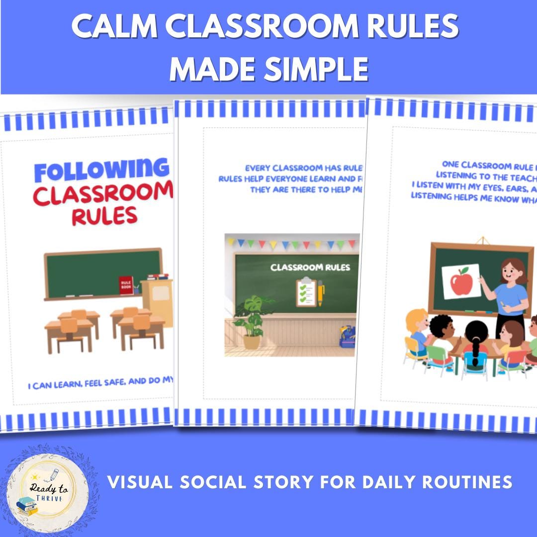 Following Classroom Rules Social Story | Calm Classroom Expectations ...