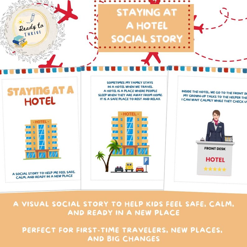 Travel Social Story Bundle | Airplane & Hotel Routines (printable PDF ...