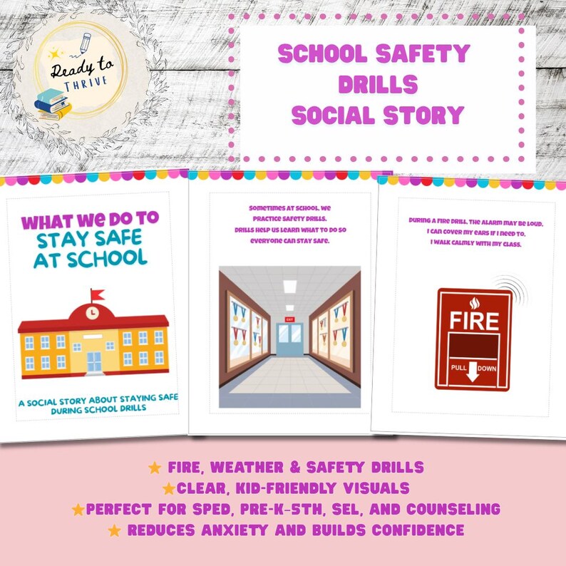 School Safety Drill Social Story for Kids | Fire, Lockdown & Emergency ...