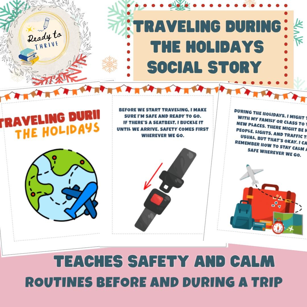 Holiday Travel Social Story for Kids | Illustrated Visual Routine (PDF ...