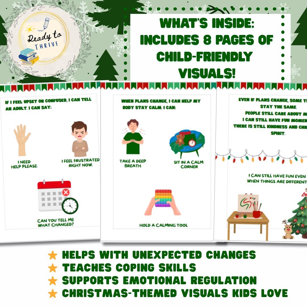 Christmas Changes at School Social Story | Holiday Routine Change, Schedule Changes, Behavior ...
