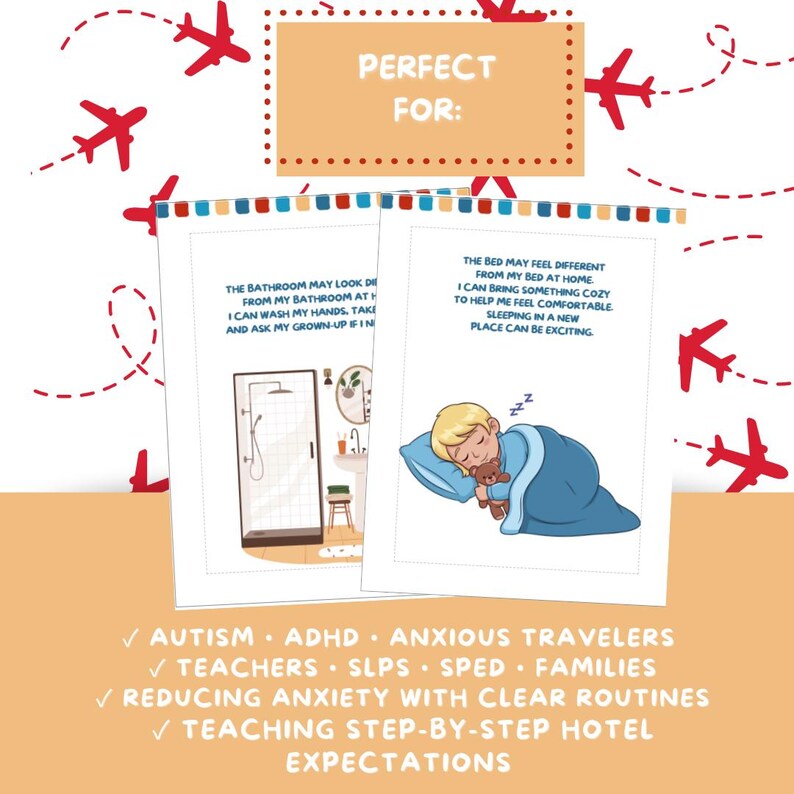 Travel Social Story Bundle | Airplane & Hotel Routines (printable PDF ...