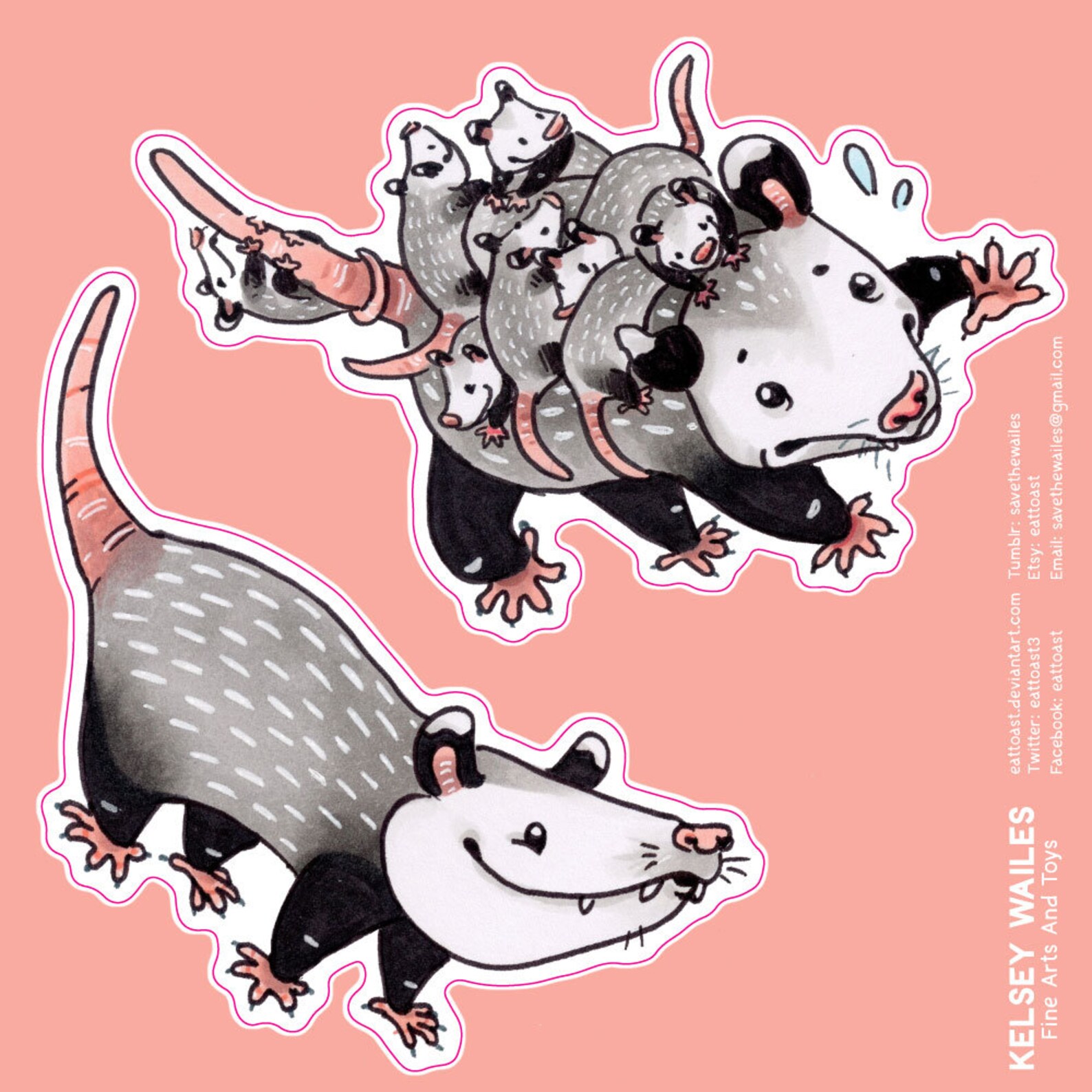 Possum Sticker Sheet | Etsy