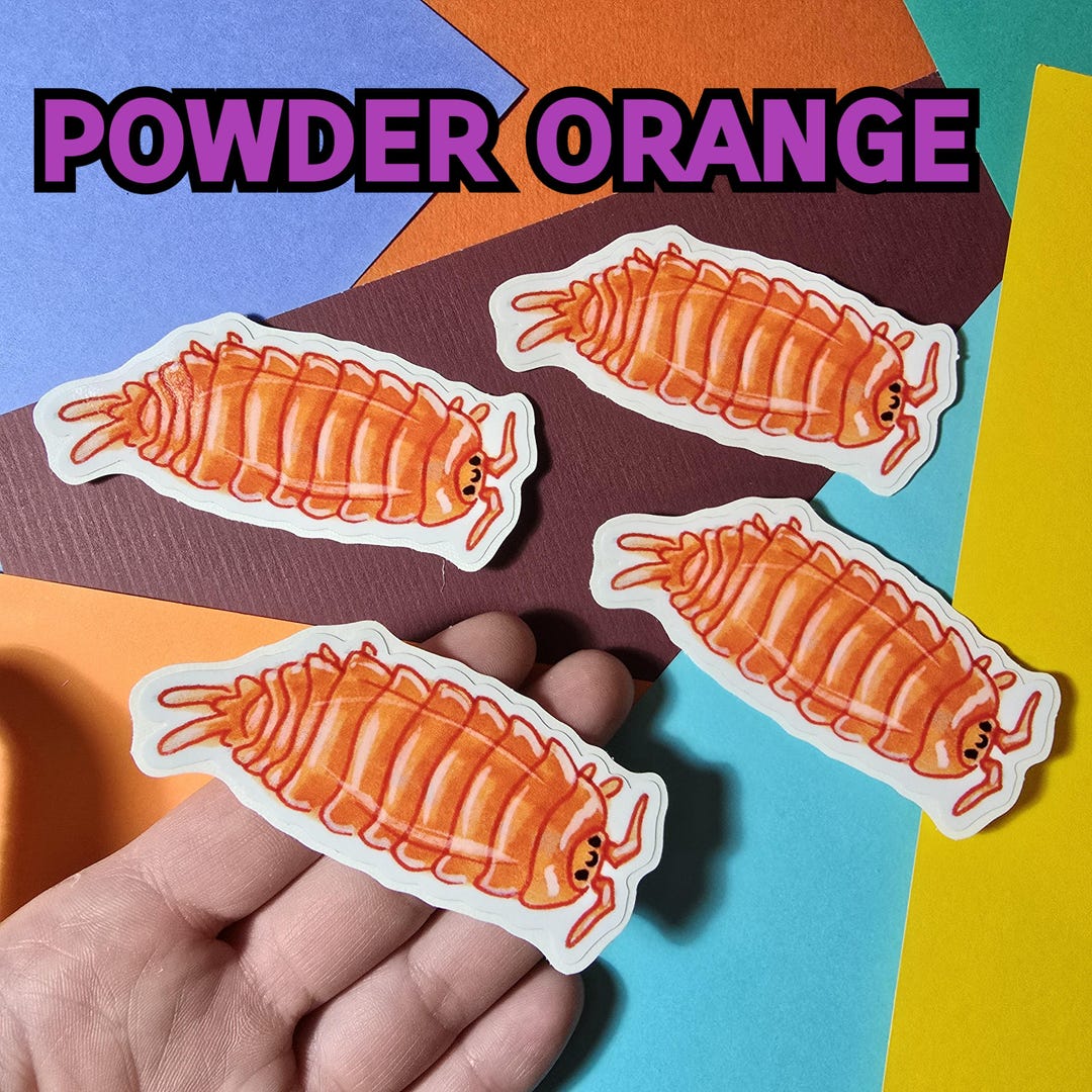 Powder Orange Isopod Vinyl Sticker - Etsy