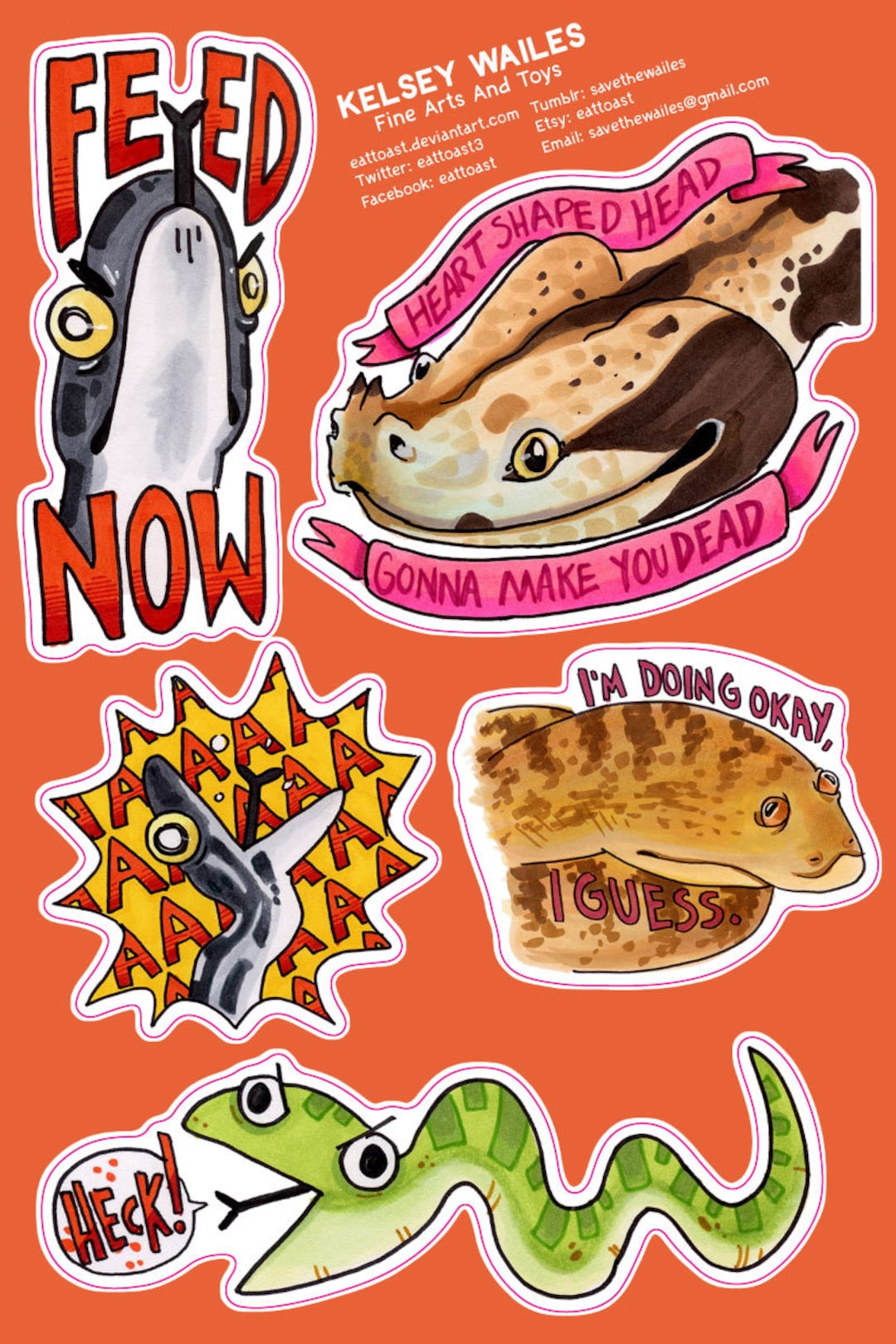 Snakes Sticker Sheet - Etsy