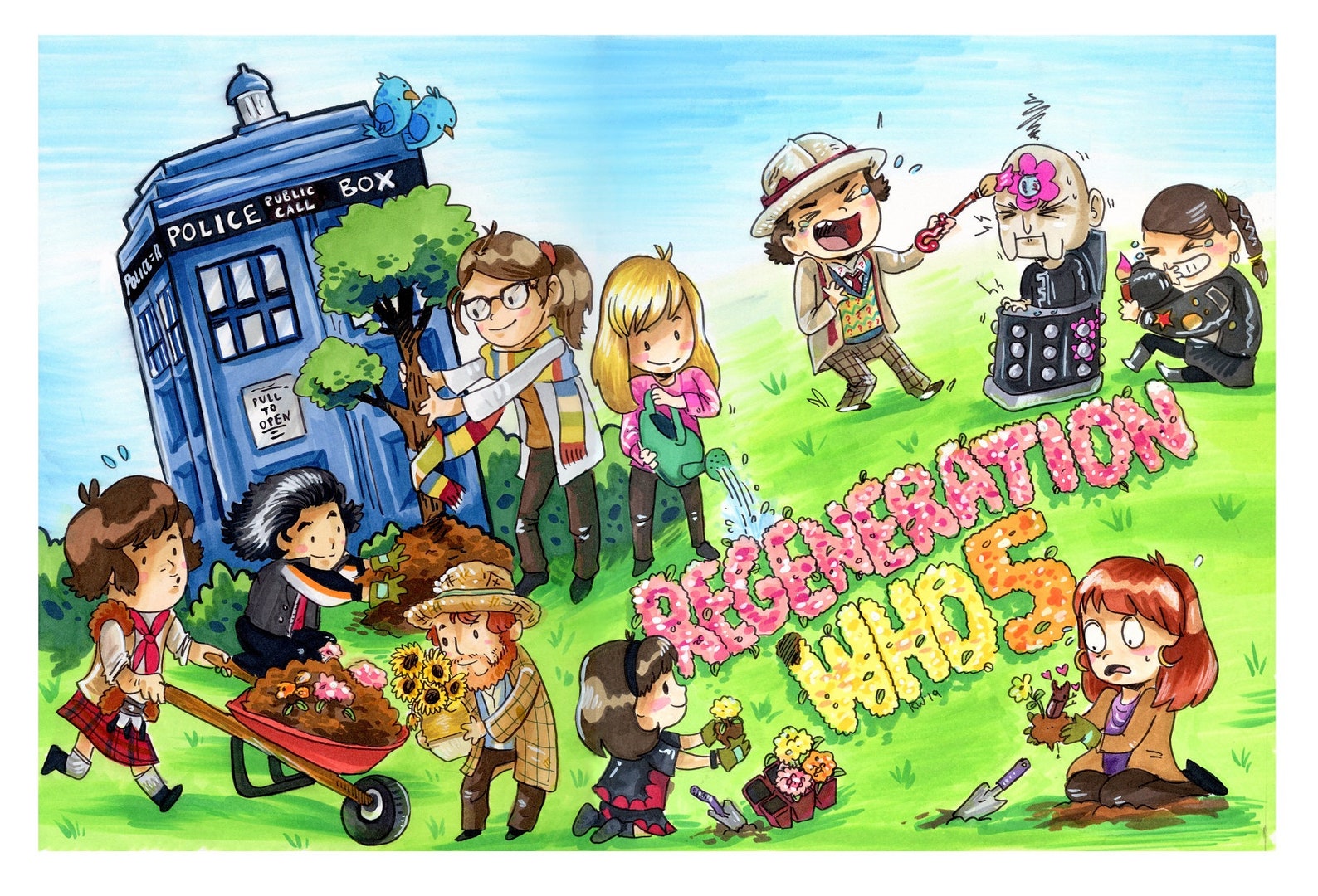 Regeneration Who 5 Doctor Who Color Print - Etsy