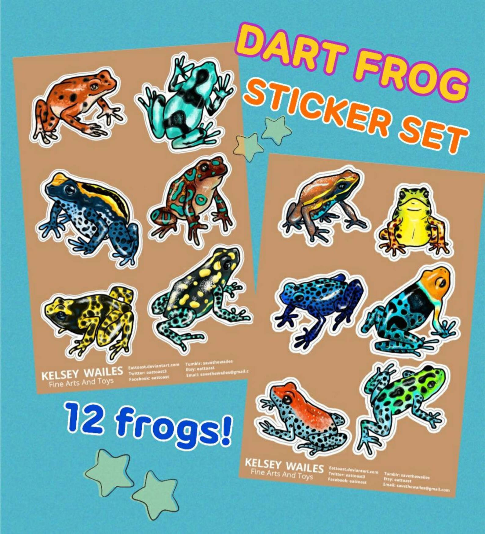 Dart Frogs Sticker Set - Etsy