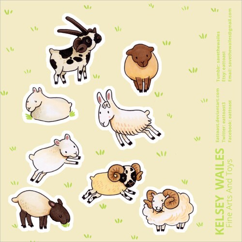 Cute Sheep Sticker / Spring Sticker for Easter Basket Gift / - Etsy