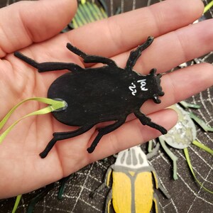 Hand Painted Wooden Beetles Ornaments - Etsy