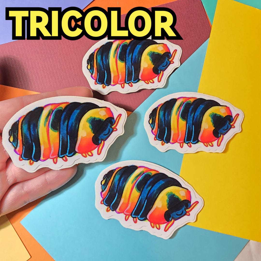 Tricolor Isopod Vinyl Sticker - Etsy