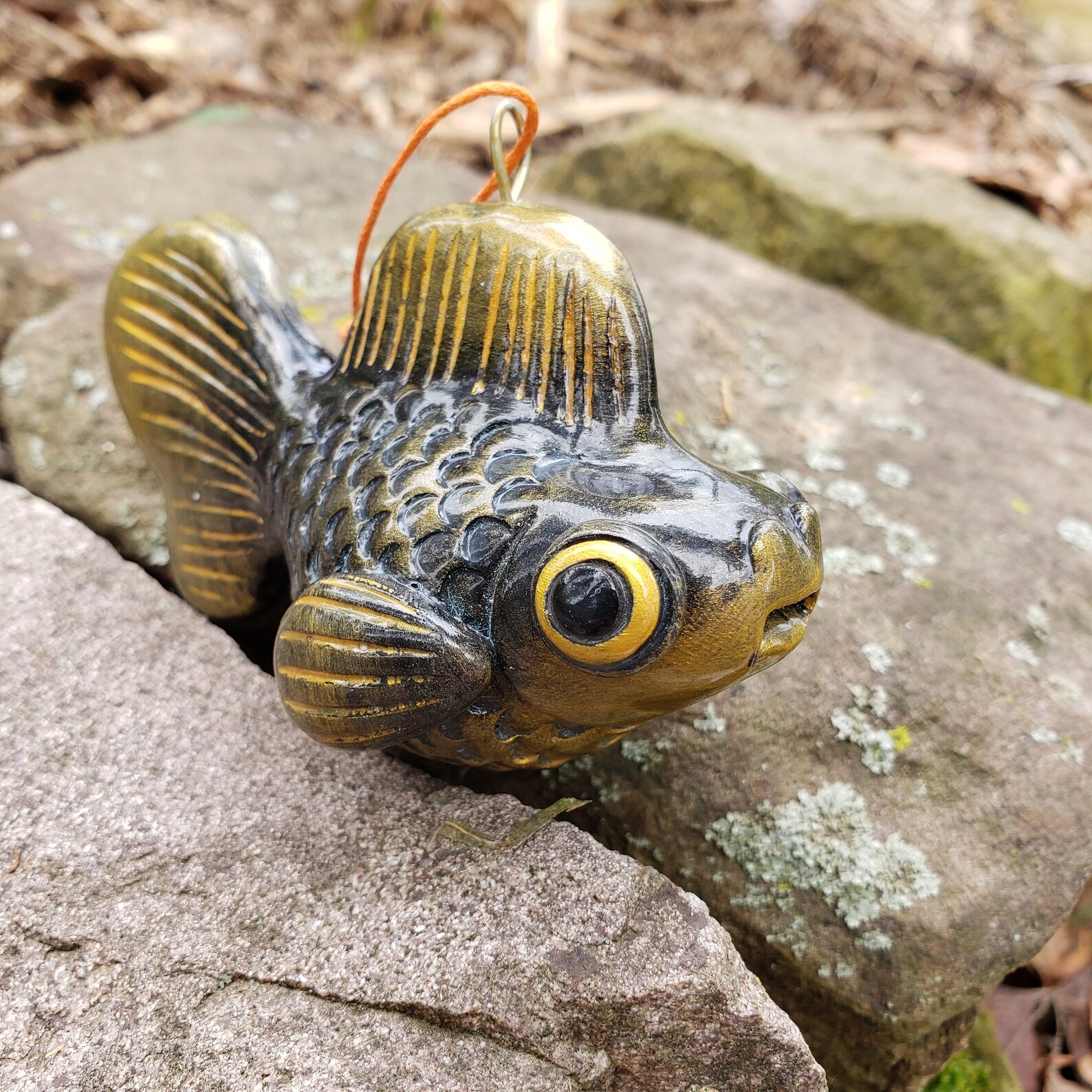 Black Moor Goldfish Christmas Ornament | Etsy