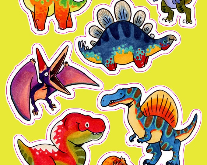 Dinosaur Sticker Sheet | Etsy