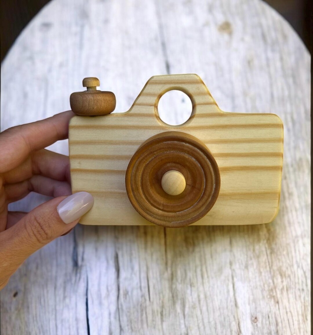 Handmade Natural Wooden Toy Camera-vintage Look With Spinning Lense and ...