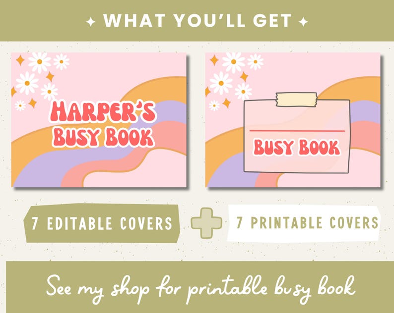 Personalized Busy Book Cover Printables - Customizable and Editable ...
